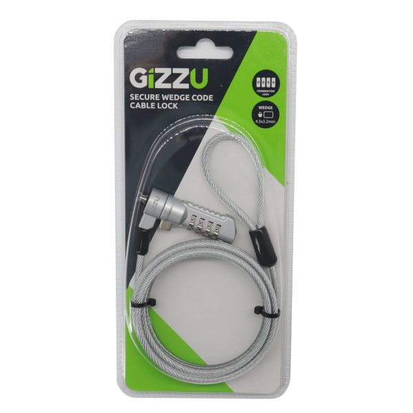 1.8m Wedge Combination Lock Security Cable - Gizzu